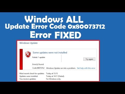 How to repair the missing update files error 0x80073712 in windows 10?